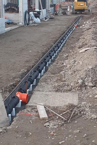 AXLDrain 250 Galerij : Afvoergoot met sleufrooster op afvoerbuis - MatGeco